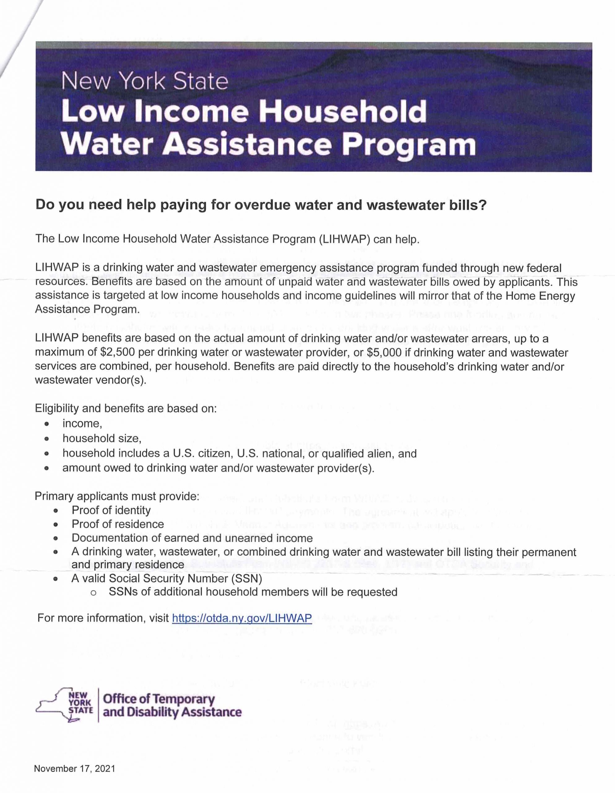 Do you need help paying for overdue water and wastewater bills? - Town ...